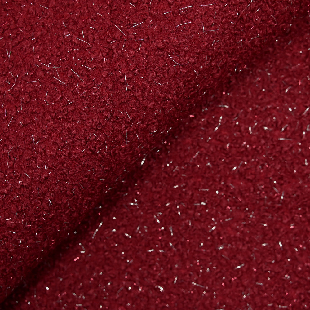 Lainage bouclette lurex rouge cramoisi – Les Coupons de Saint-Pierre