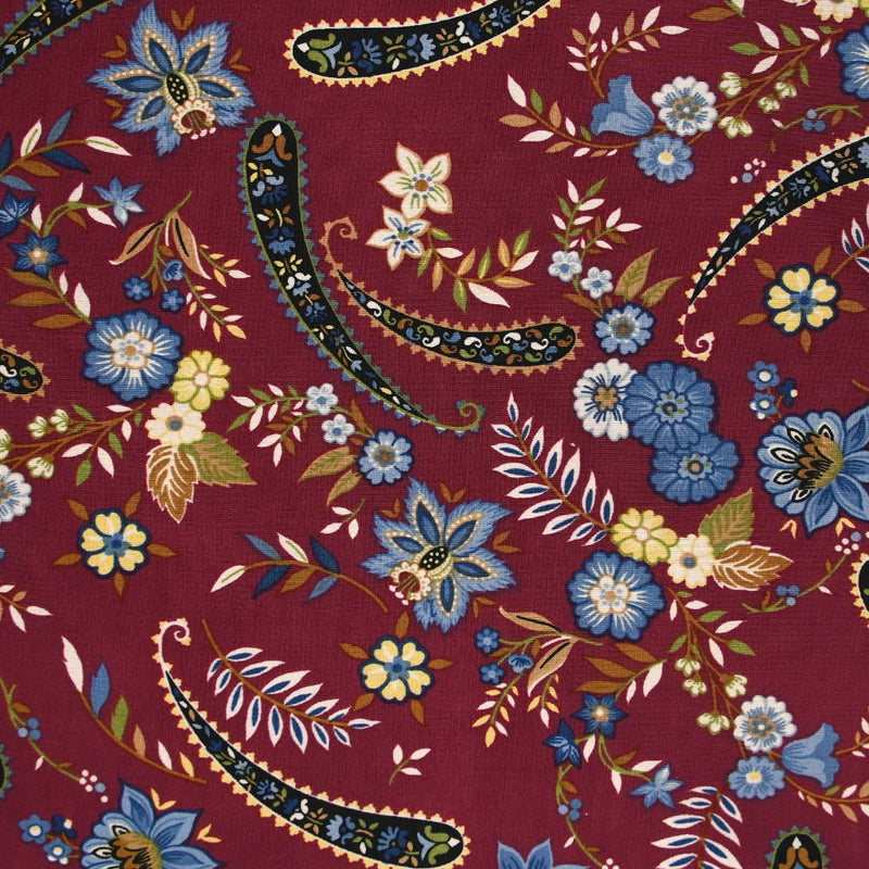 Maille maillot de bain imprimé cachemire fleur fond lie de vin – Les ...