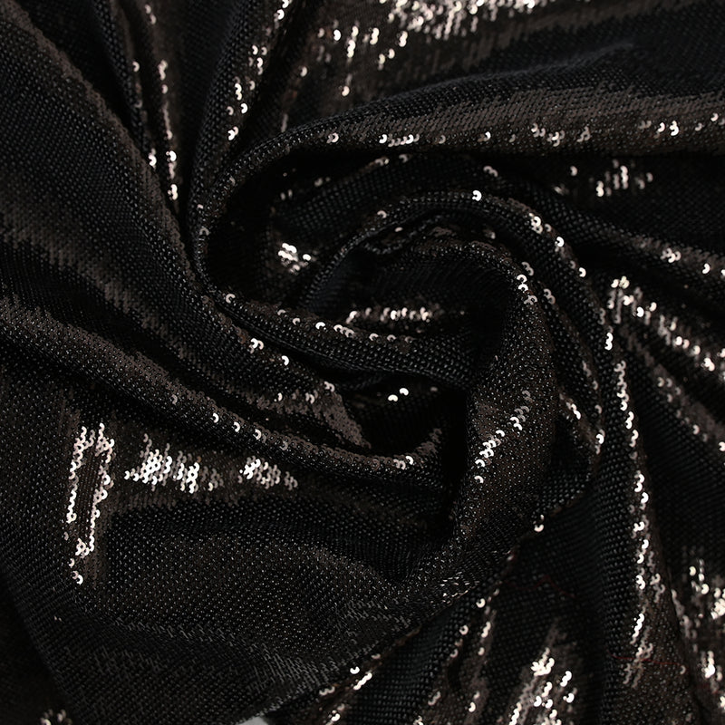 Mousseline à sequins en polyester chocolat – Les Coupons de Saint-Pierre