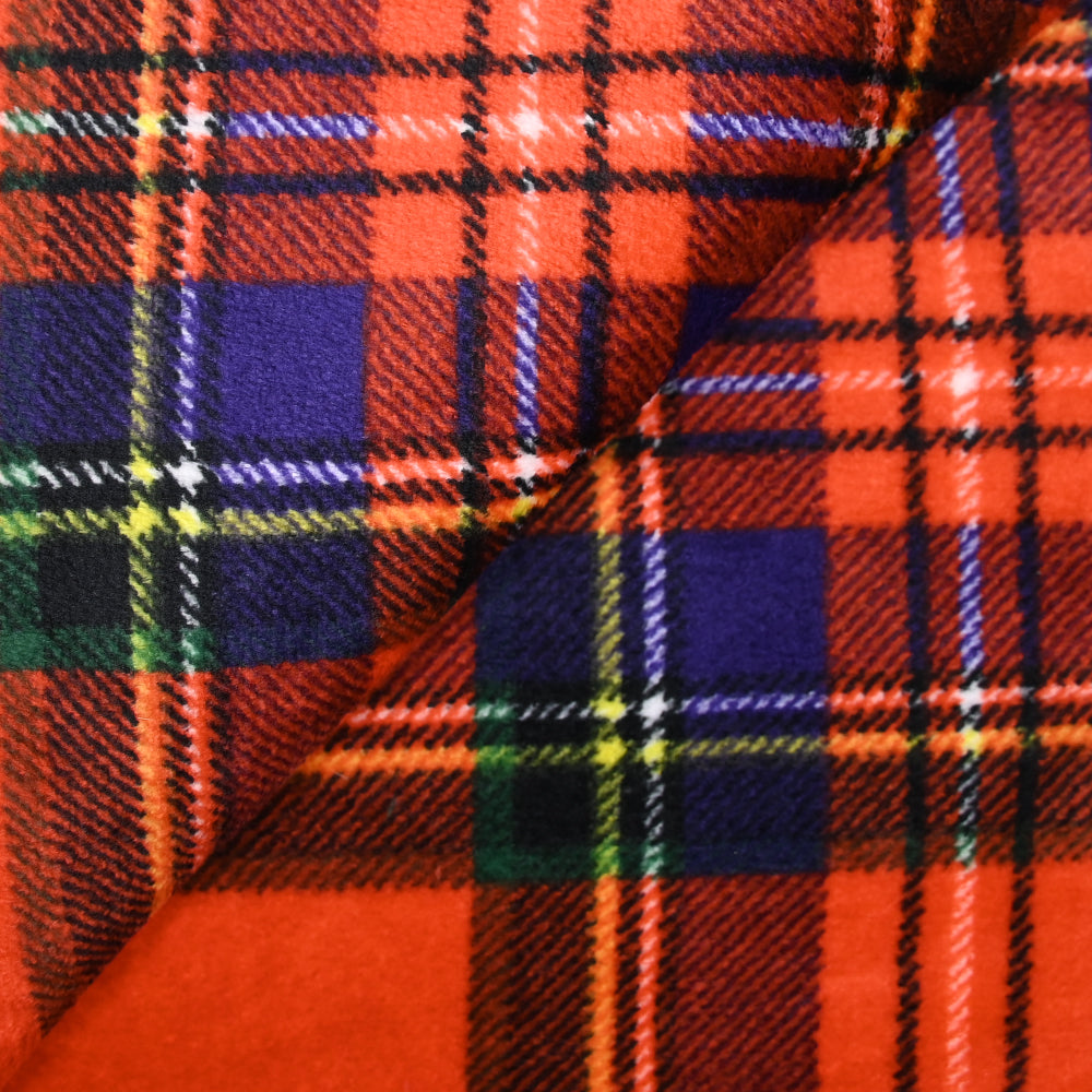 Polaire doudou imprimée tartan orange sanguine – Les Coupons de Saint ...