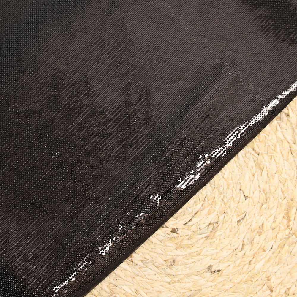 Mousseline à sequins en polyester chocolat – Les Coupons de Saint-Pierre