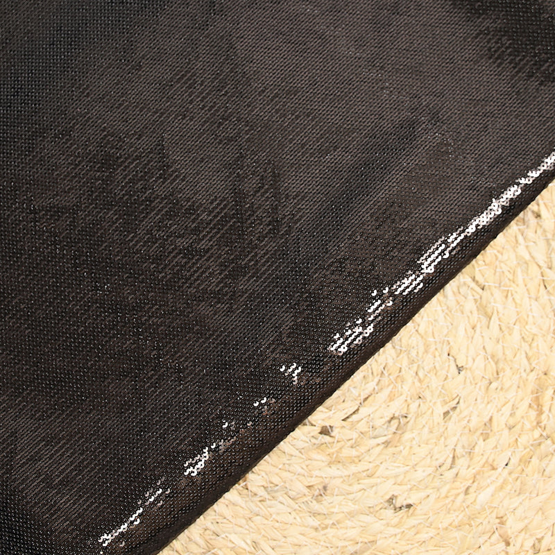 Mousseline à sequins en polyester chocolat – Les Coupons de Saint-Pierre