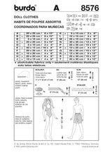 Patron Burda n° 8576 : Garde-robe de poupées – Les Coupons de Saint-Pierre