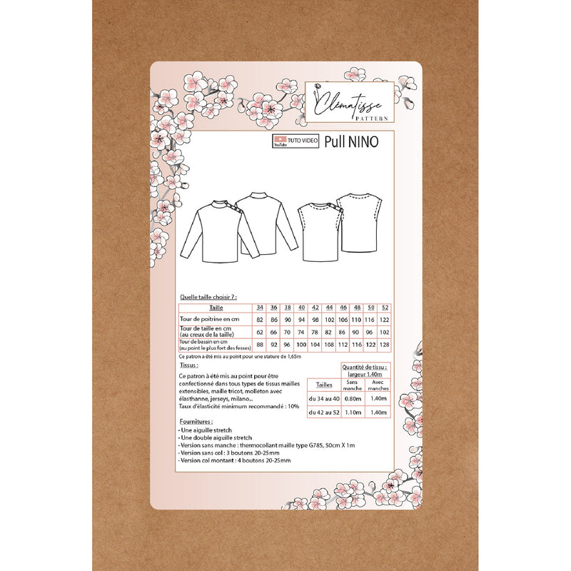 Patron de couture Pull NINO – Les Coupons de Saint-Pierre
