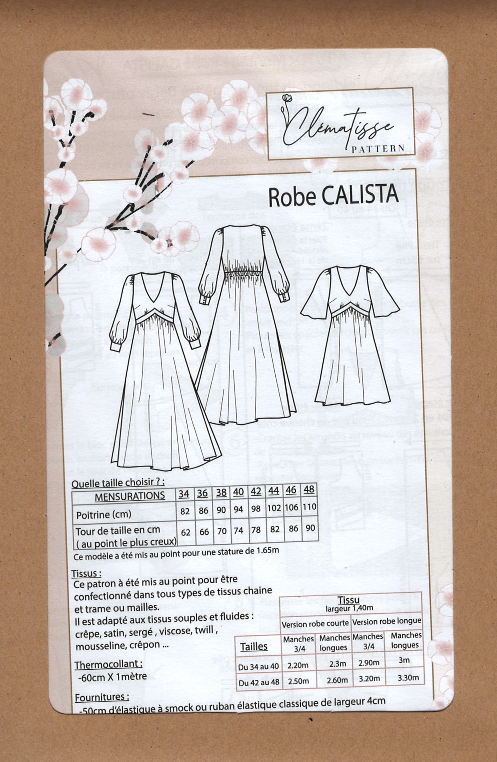 Patron de couture robe CALISTA – Les Coupons de Saint-Pierre