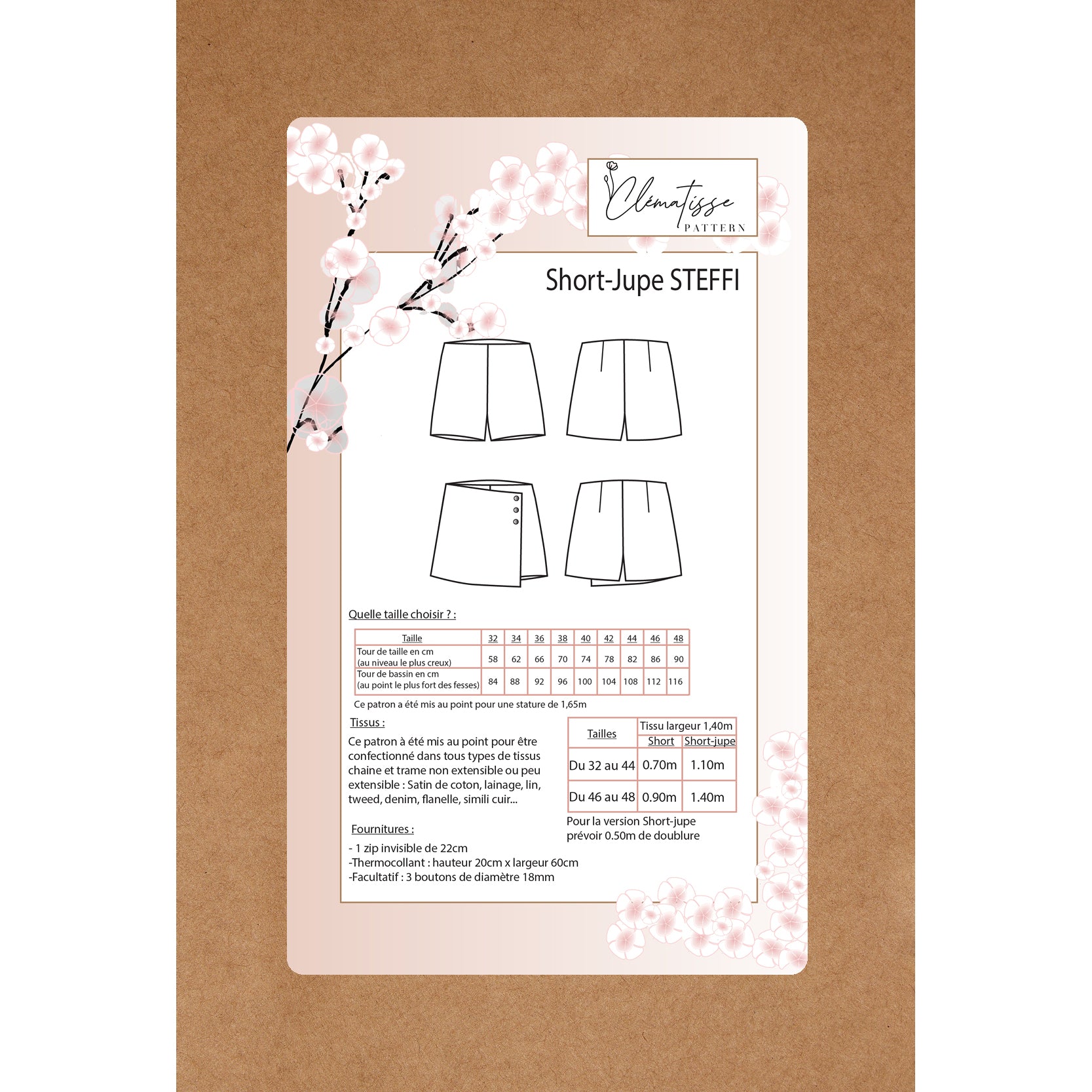 Patron de couture Short-Jupe STEFFI – Les Coupons de Saint-Pierre