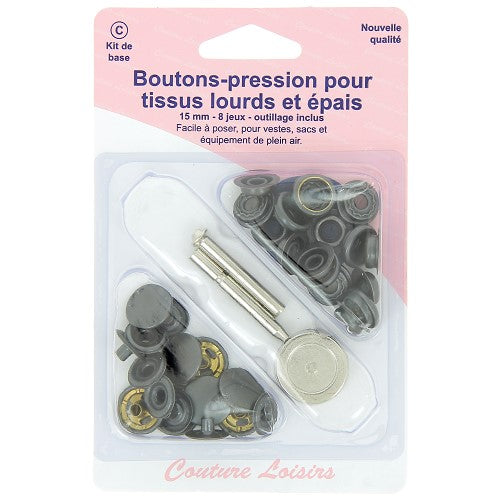 Boutons pression pour tissus lourds et épais - Noir – Les Coupons de ...