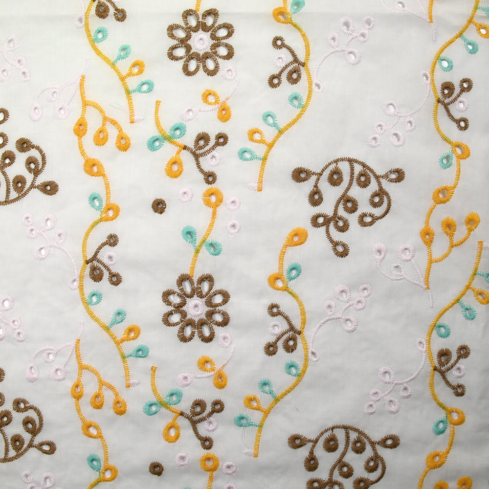 Brown colored embroidery and pale white pink white – Les Coupons de ...