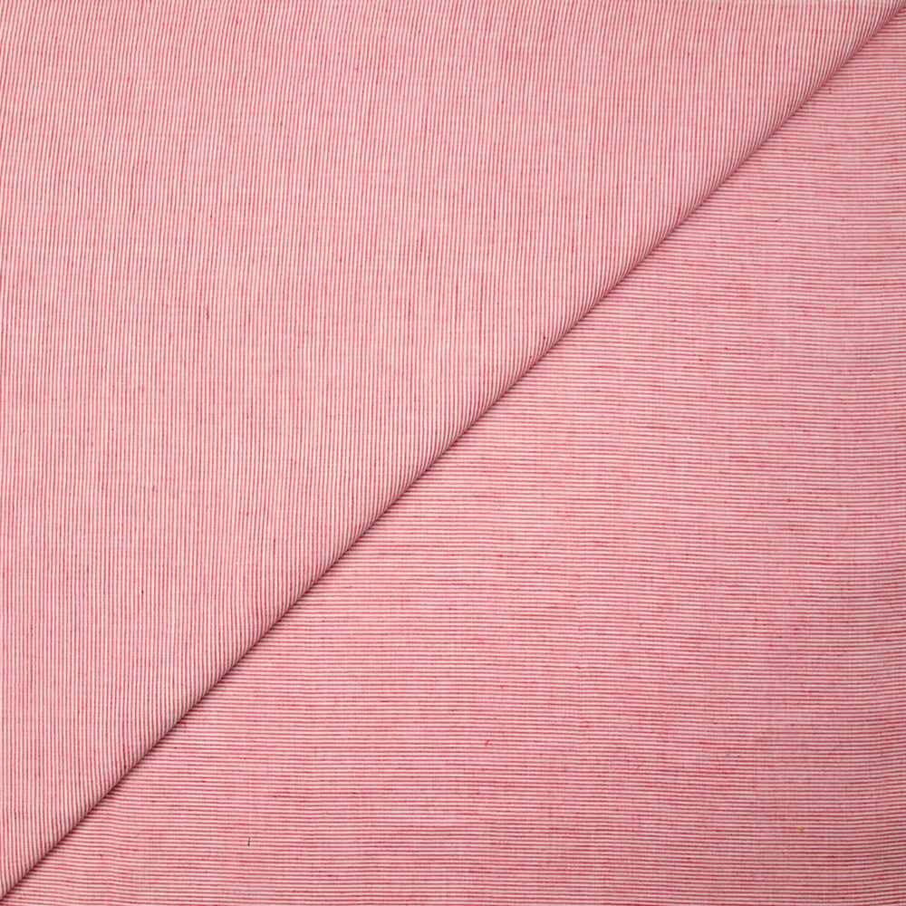 Coton tissé-teint mini rayure blanche fond rouge – Les Coupons de Saint ...