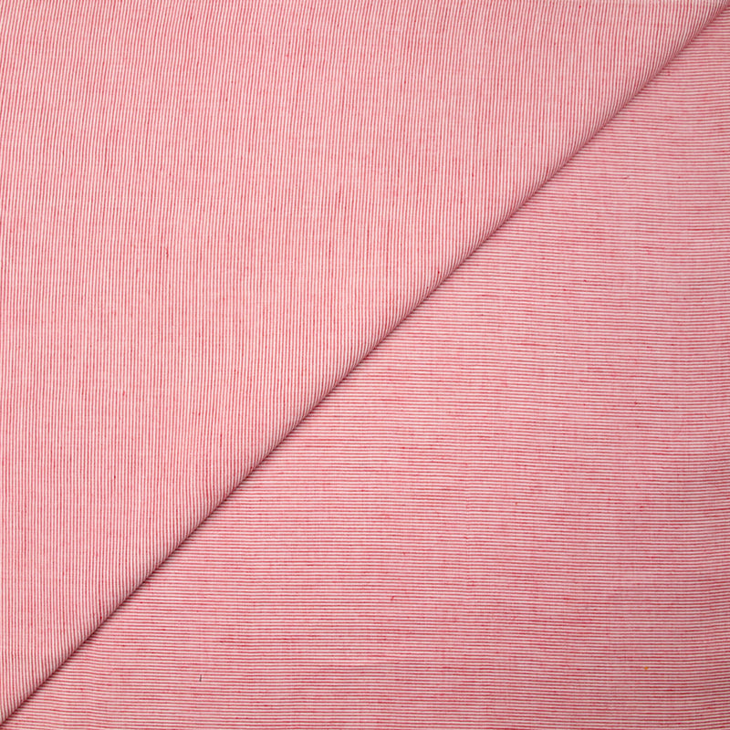 Coton tissé-teint mini rayure blanche fond rouge – Les Coupons de Saint ...