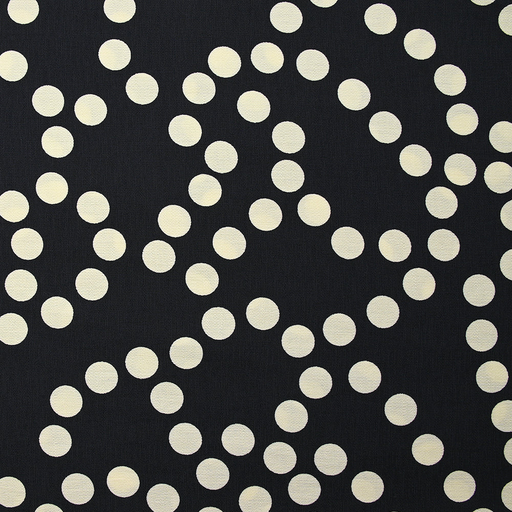 Crêpe viscose imprimé à pois ivoire fond bleu nuit – Les Coupons de ...