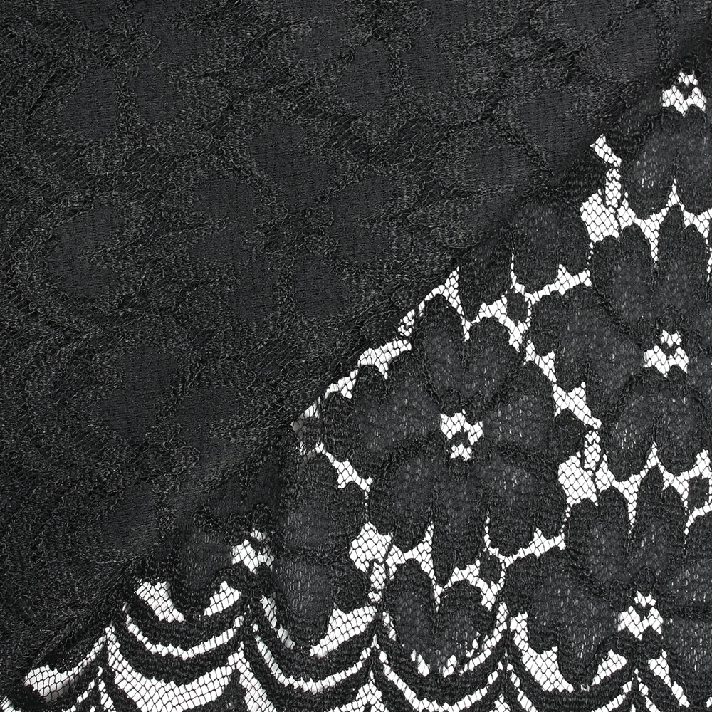 Dentelle polyester Pierre fond noir – Les Coupons de Saint-Pierre