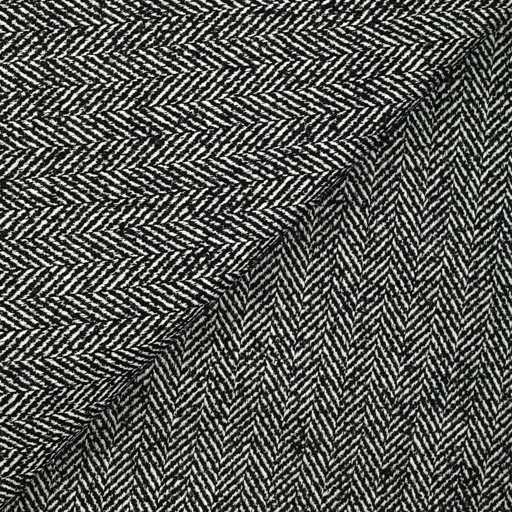 Laine mélangée chevron noir et blanc – Les Coupons de Saint-Pierre