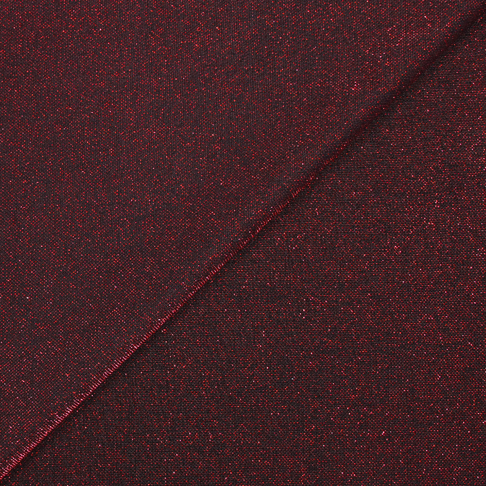 Maille fine Lurex rouge fond noir – Les Coupons de Saint-Pierre