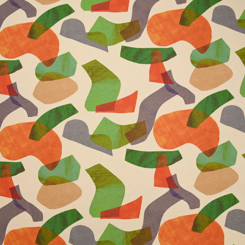 Molleton coton french terry imprimé géométrie fond écru – Les Coupons ...