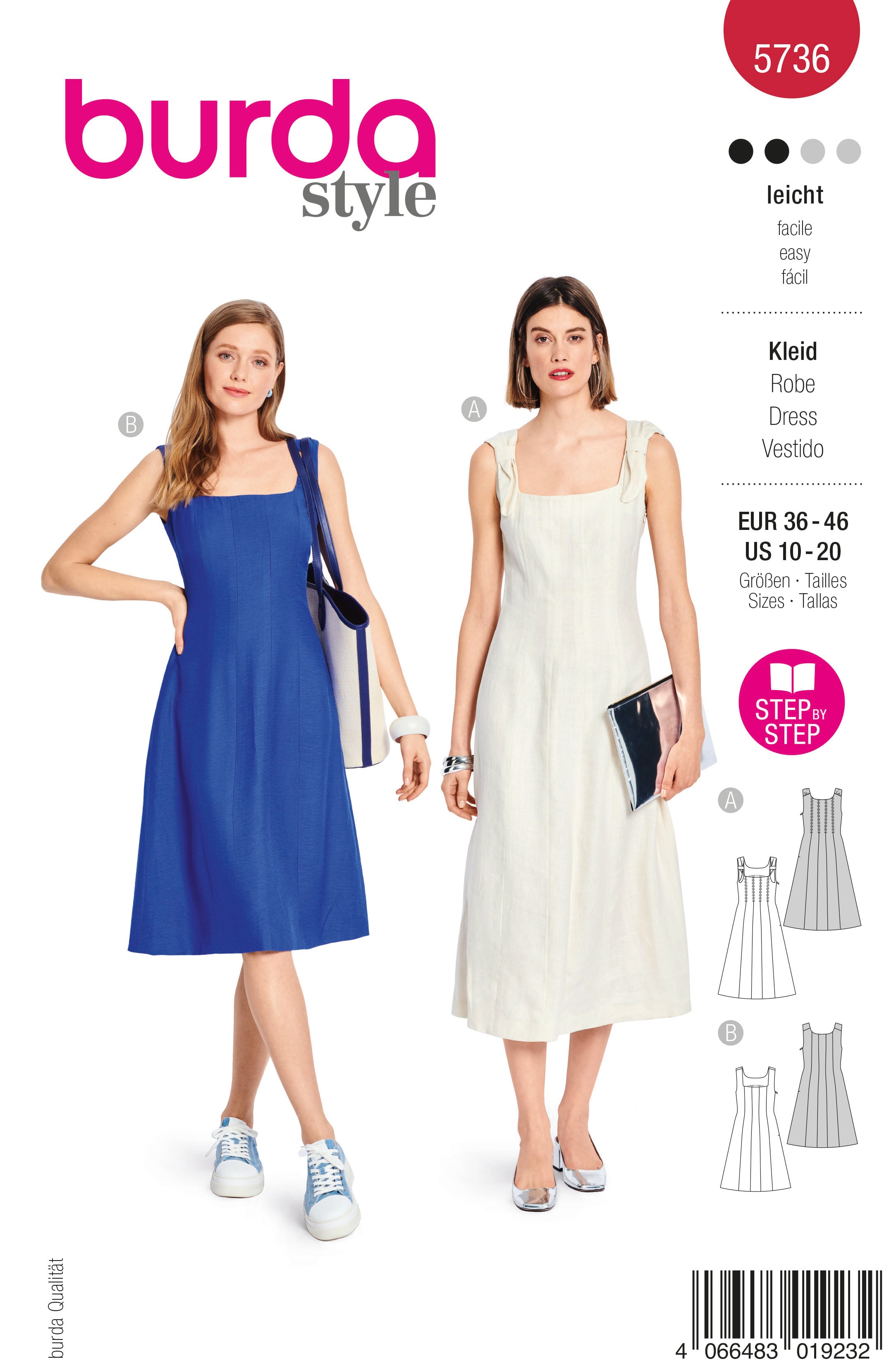 Patron Burda n°5736 : Robe – Les Coupons de Saint-Pierre