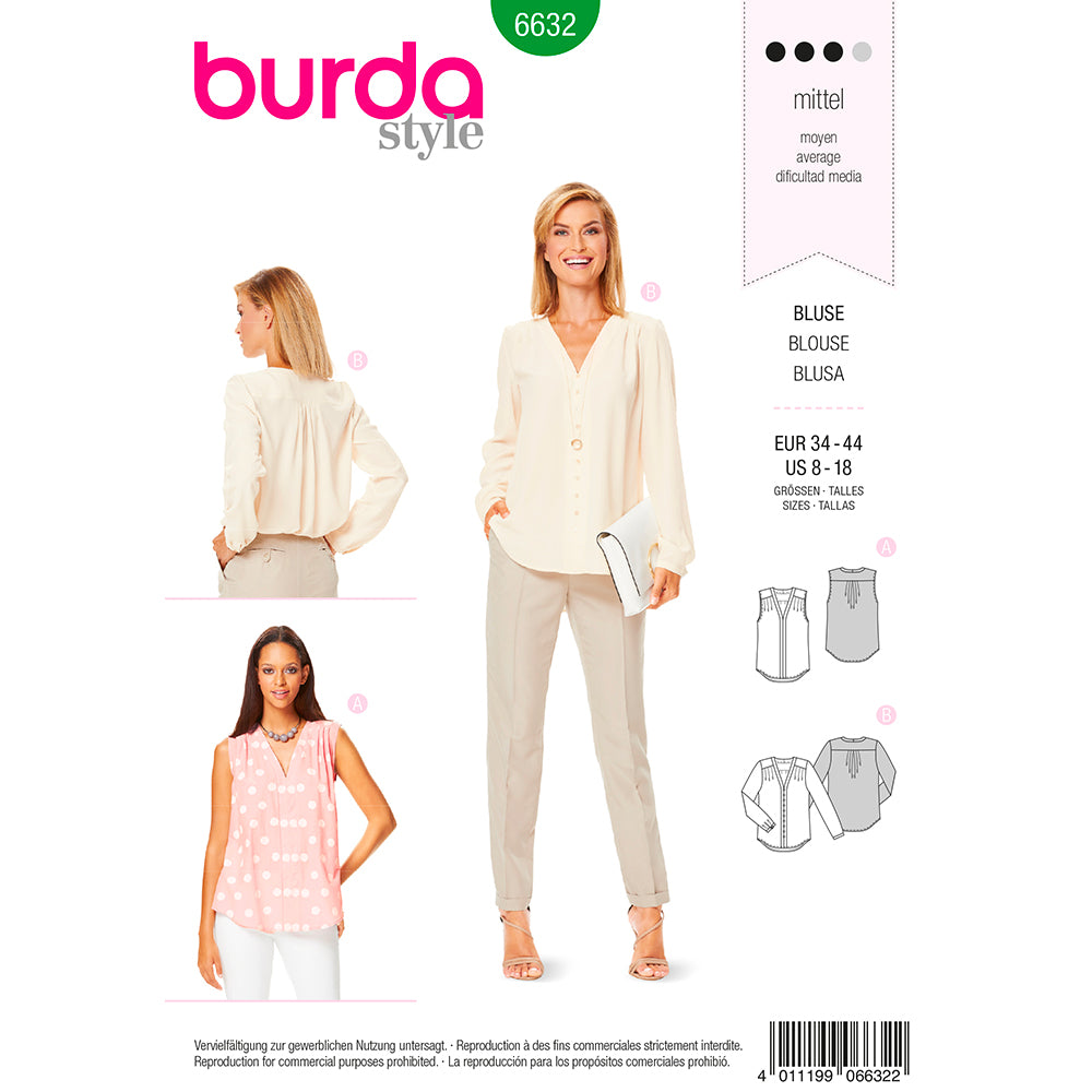 Patron Burda n°6632 : Blouse – Les Coupons de Saint-Pierre