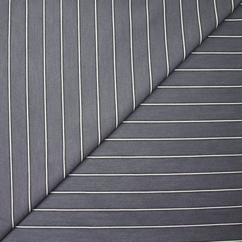 Polycoton tissé-teint rayure blanche fond bleu – Les Coupons de Saint ...