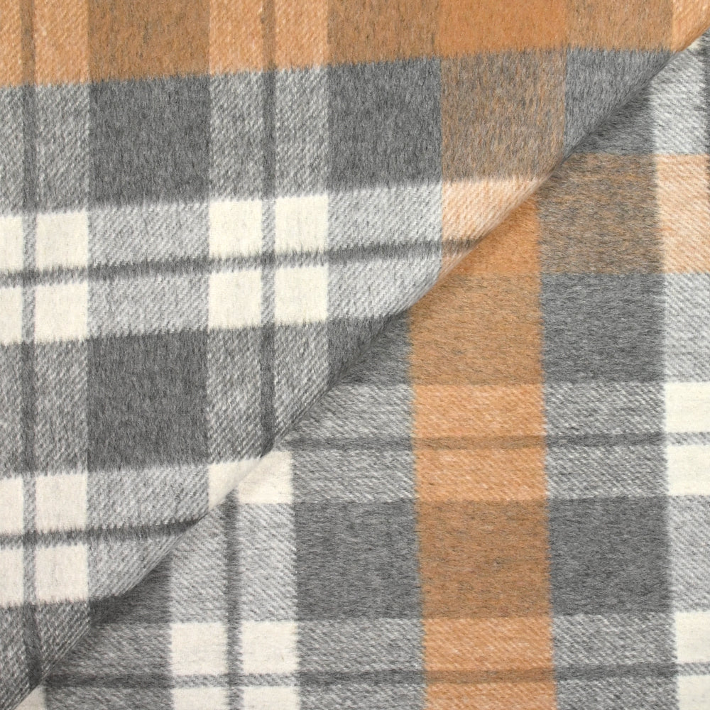 Polyester cardé à carreaux gris – Les Coupons de Saint-Pierre