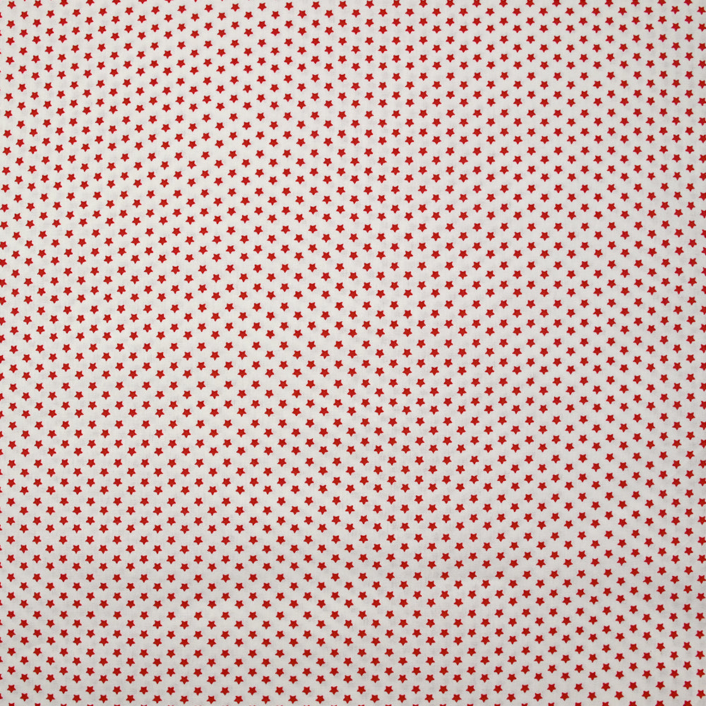 Popeline de coton imprimée mini étoiles rouge fond blanc – Les Coupons ...