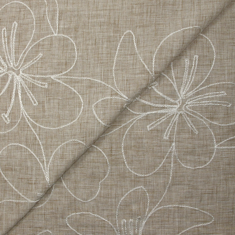 Toile brodée Ariel beige chiné – Les Coupons de Saint-Pierre