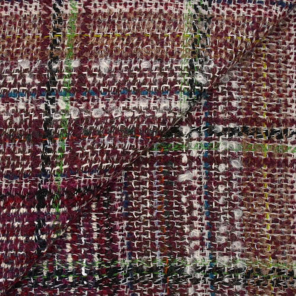 Capucine wool blend tweed green and black line wine background – Les ...