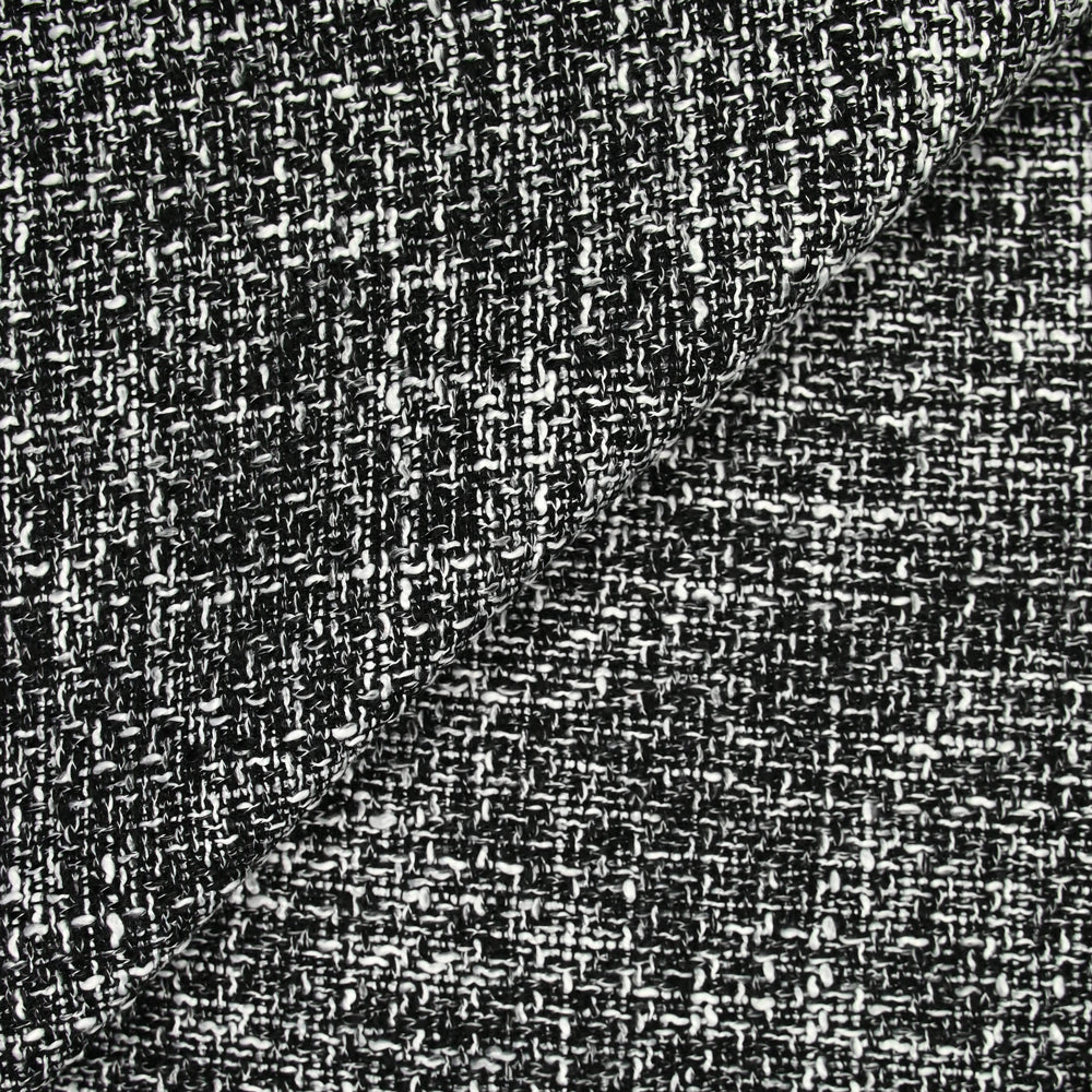 Tweed de polyester Lia blanc et noir – Les Coupons de Saint-Pierre