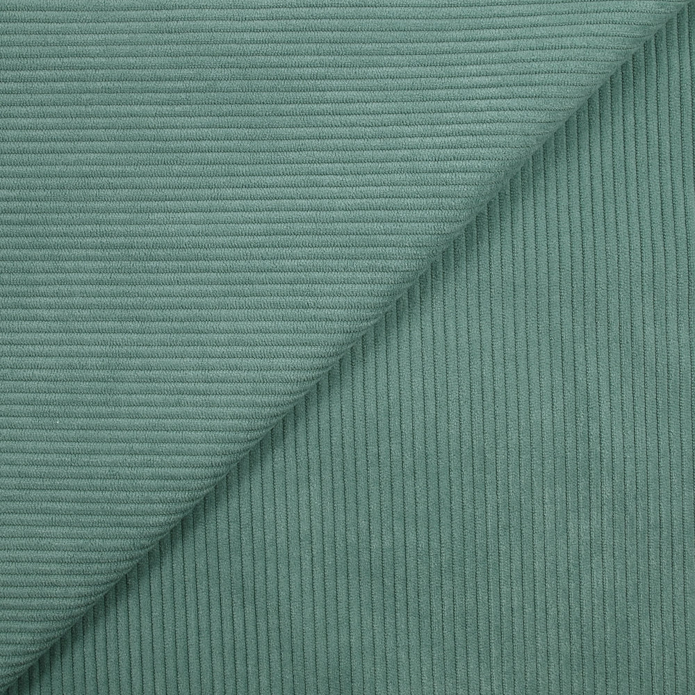 Velours polyester côtelé jade – Les Coupons de Saint-Pierre