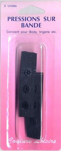 MERCERIE - TISSU - Boutons pression sur bande noire X2 - Les Coupons de ...