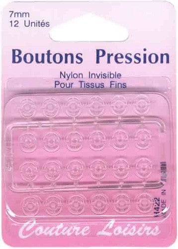 MERCERIE - TISSU - Boutons pression 7mm nylon invisible X12 - Les ...