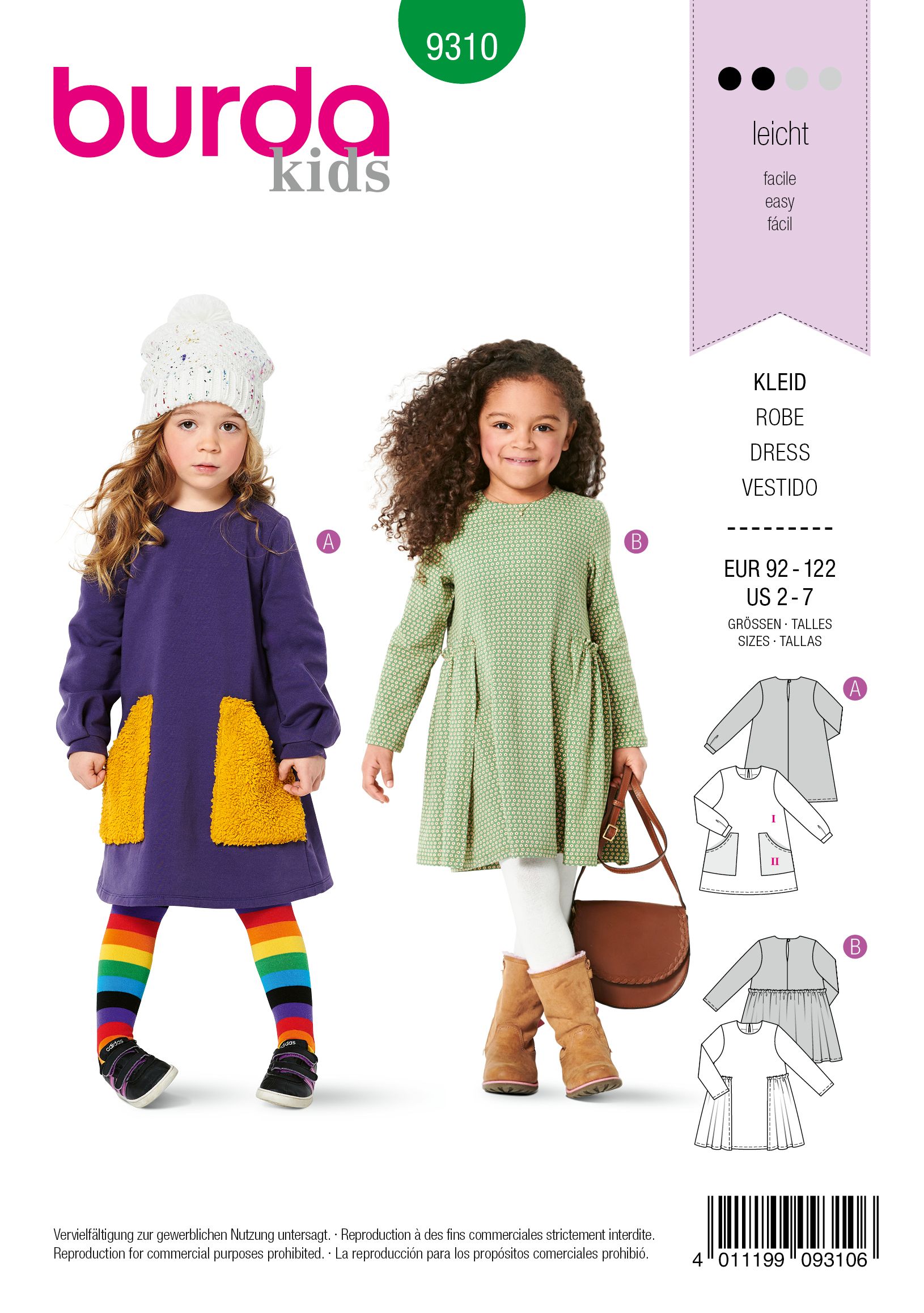 Burda boss n ° 9310 Children's dress – Les Coupons de Saint-Pierre