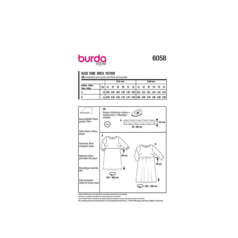Burda boss n ° 6058: dress – Les Coupons de Saint-Pierre